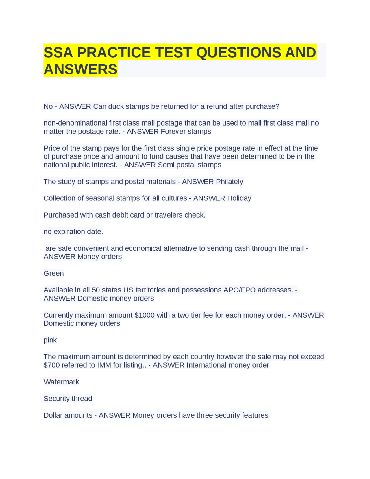 USPS Practice Test: Stamps, Money Orders, and Postal Services | Exams ...