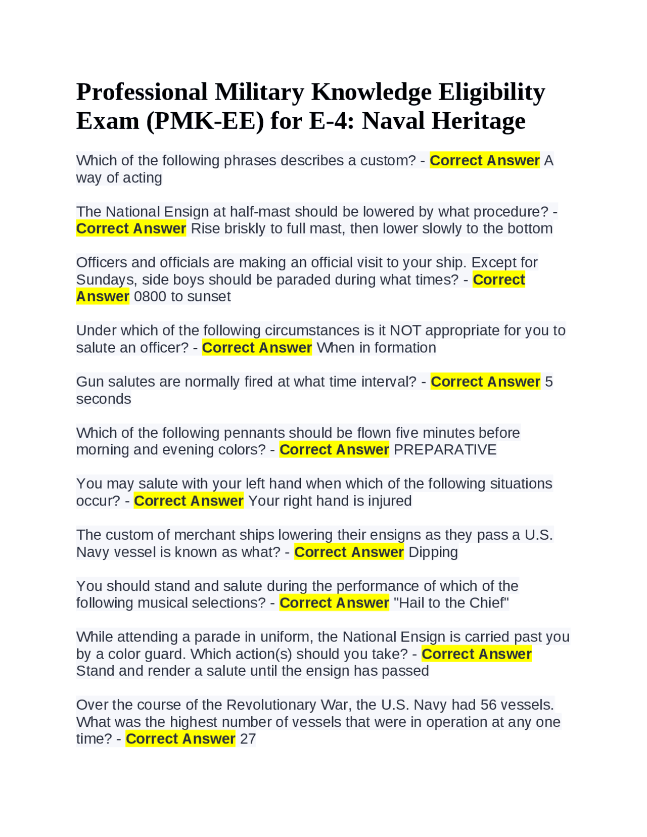 Naval Heritage and Military Knowledge Exam | Exams Military Strategy ...