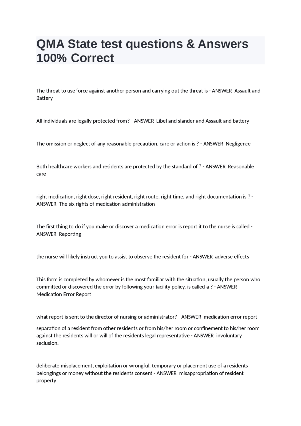 Qualified Medication Aide (QMA) Roles and Responsibilities | Exams ...