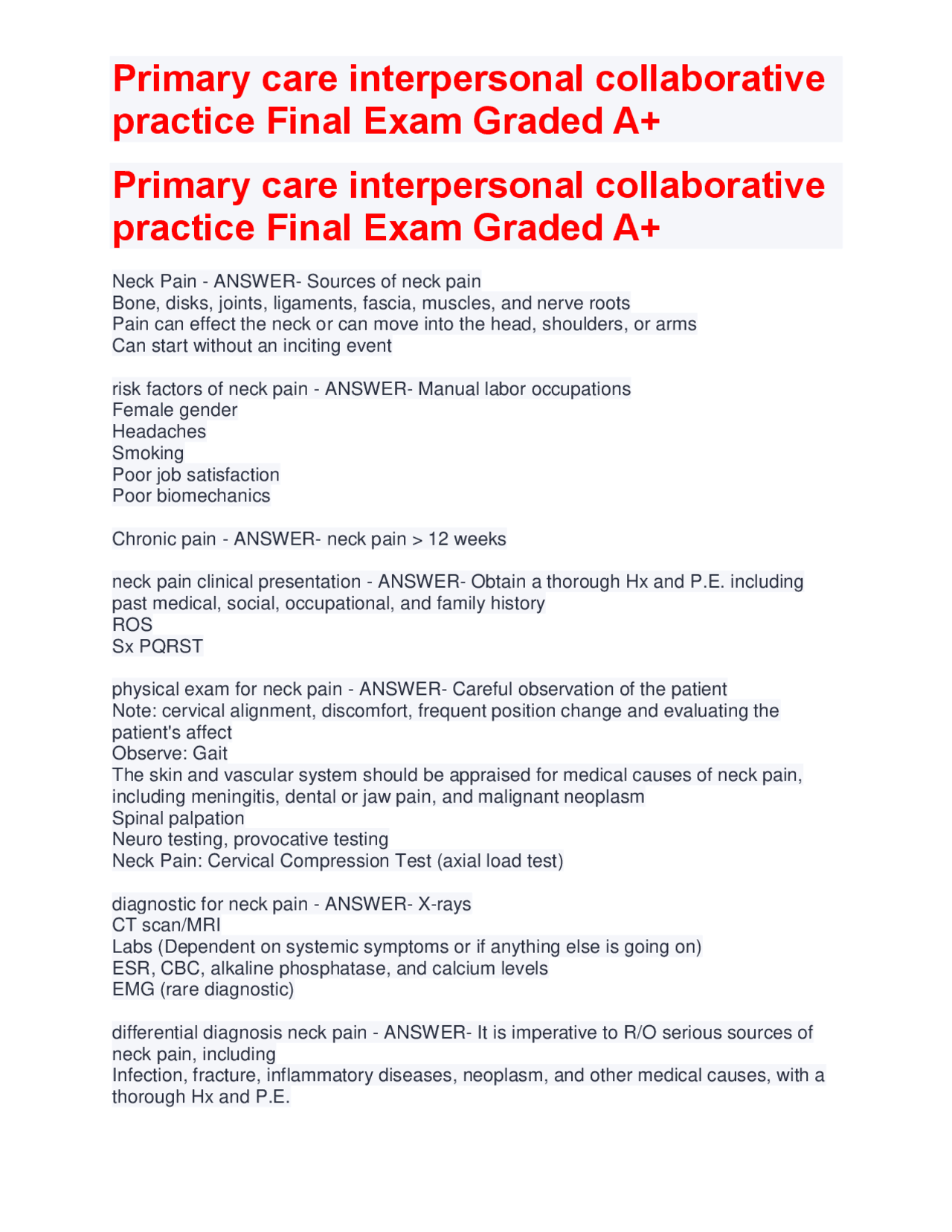 Comprehensive Approach to Musculoskeletal Pain Management | Exams ...