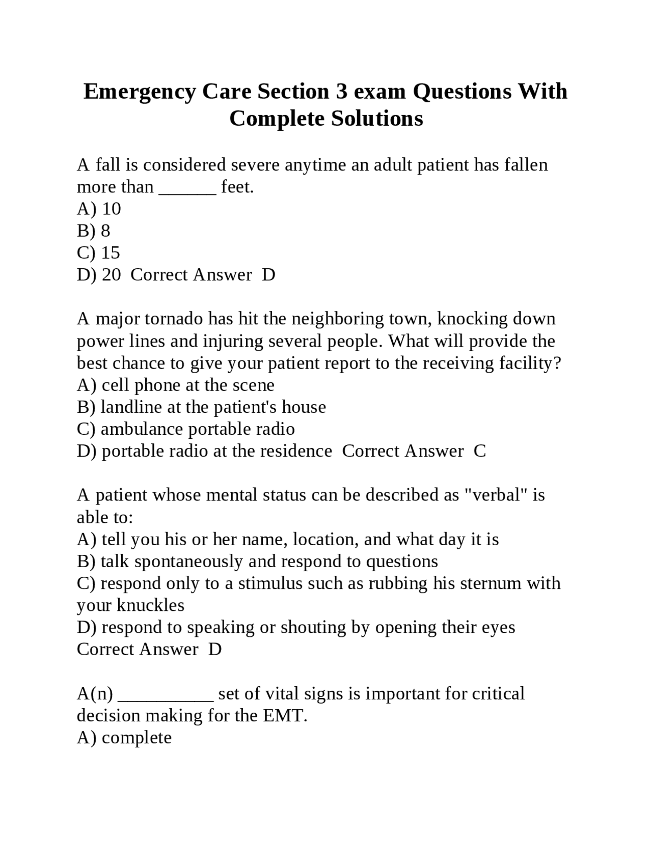 Vital Signs and Patient Assessment in Emergency Medical Services ...