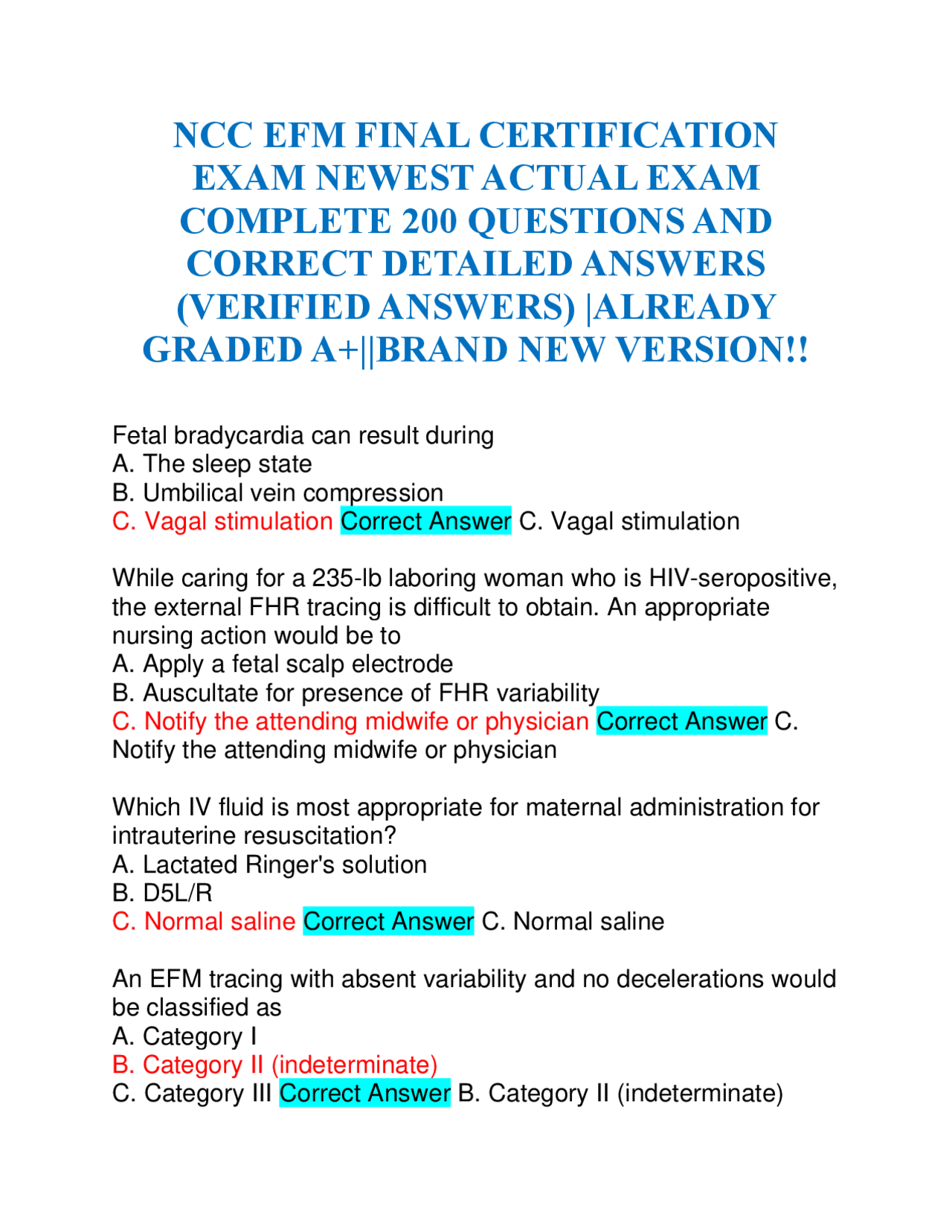 NCC EFM FINAL CERTIFICATION EXAM NEWEST ACTUAL EXAM 2025 QUESTIONS AND ...