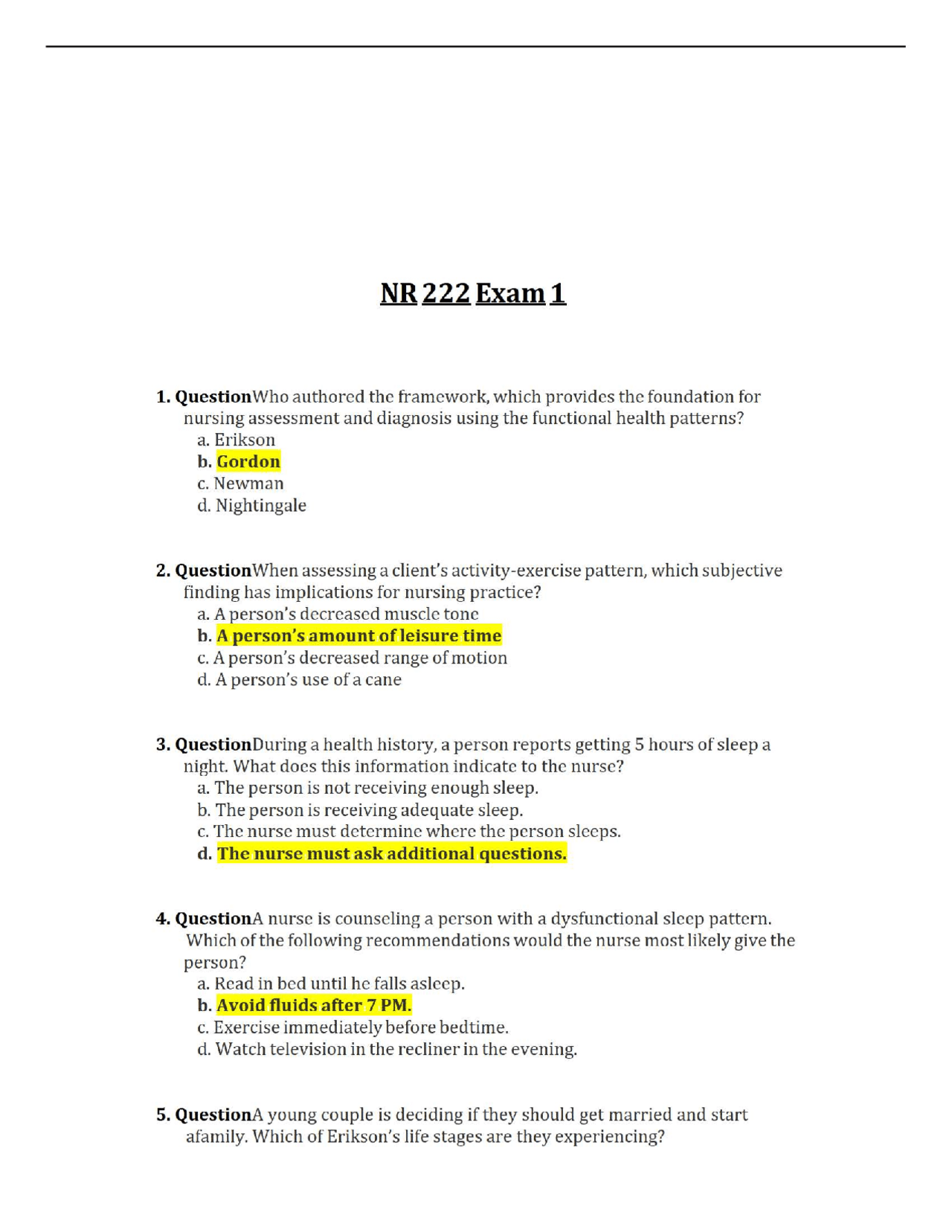 NR_222_Exam_1__Additional_Exam_Questions_Answers_.pdf | Exams Nursing ...