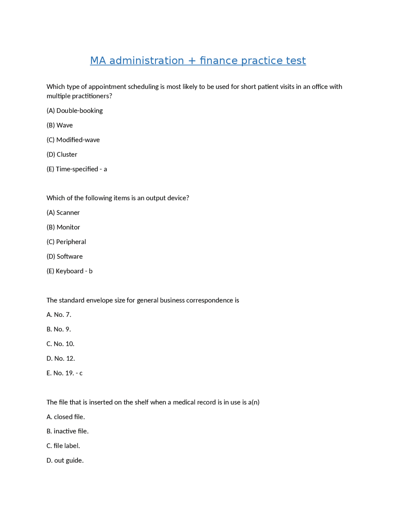 MA Administration and Finance Practice Test | Exams Advanced Education ...