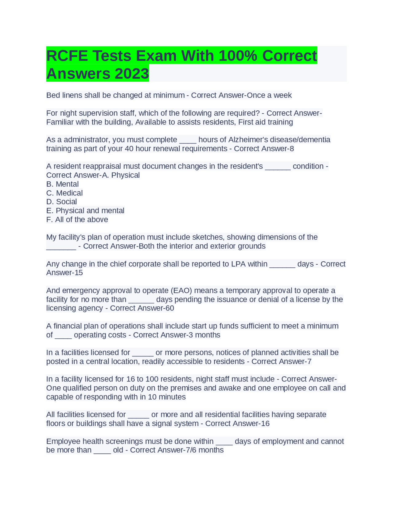 RCFE Exam Preparation: Comprehensive Guide to Passing the RCFE Test ...