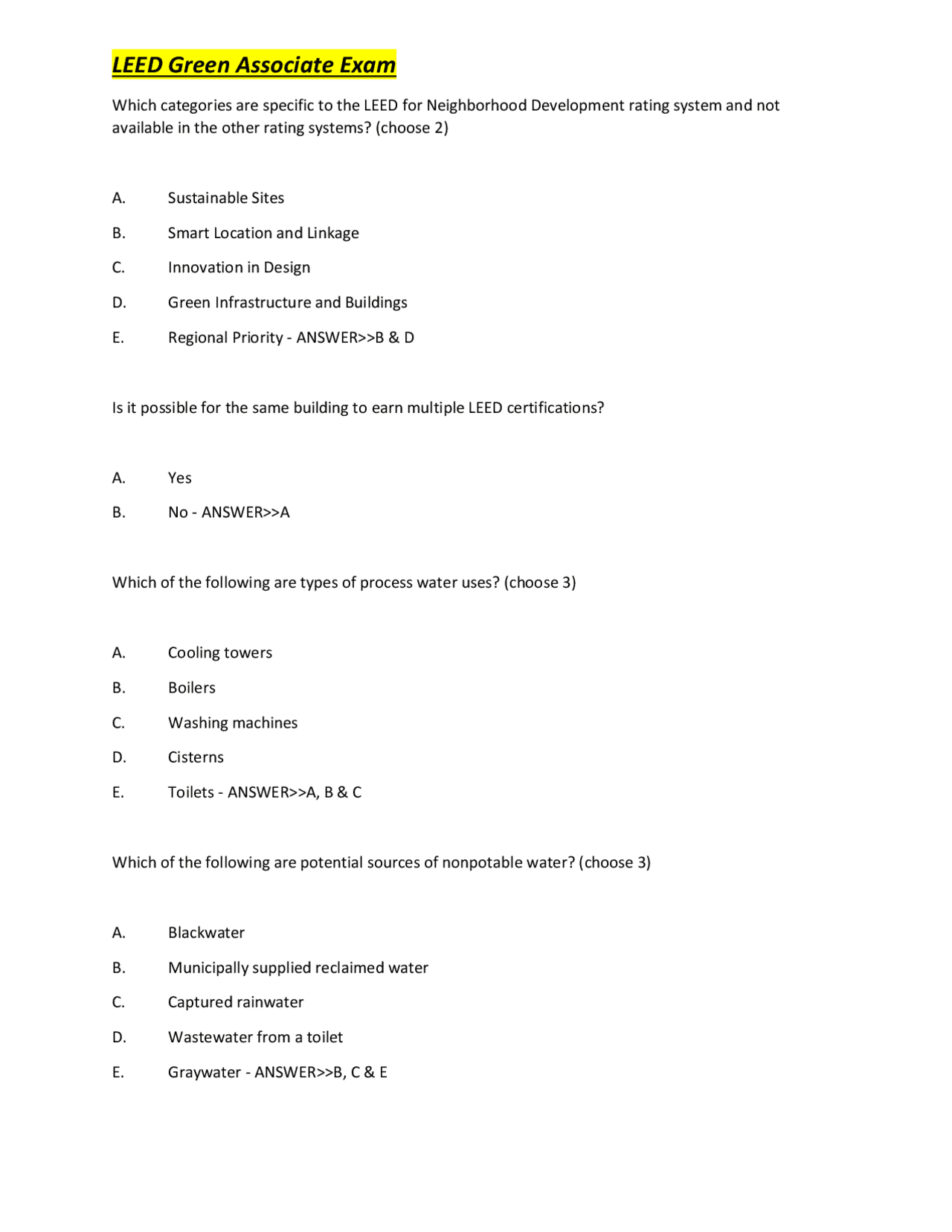 LEED Green Associate EXAM 2024-2025 questions and answers.pdf | Exams ...