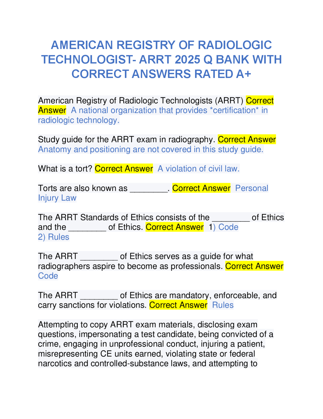 Radiologic Technology Certification and Exam Preparation | Exams ...