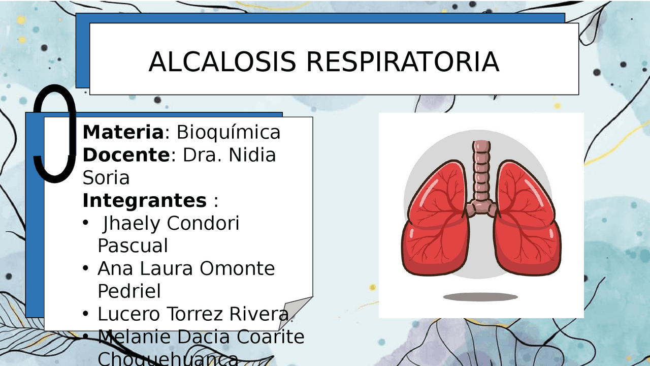 Hoja De Trabajo Sobre Alcalosis Respiratoria