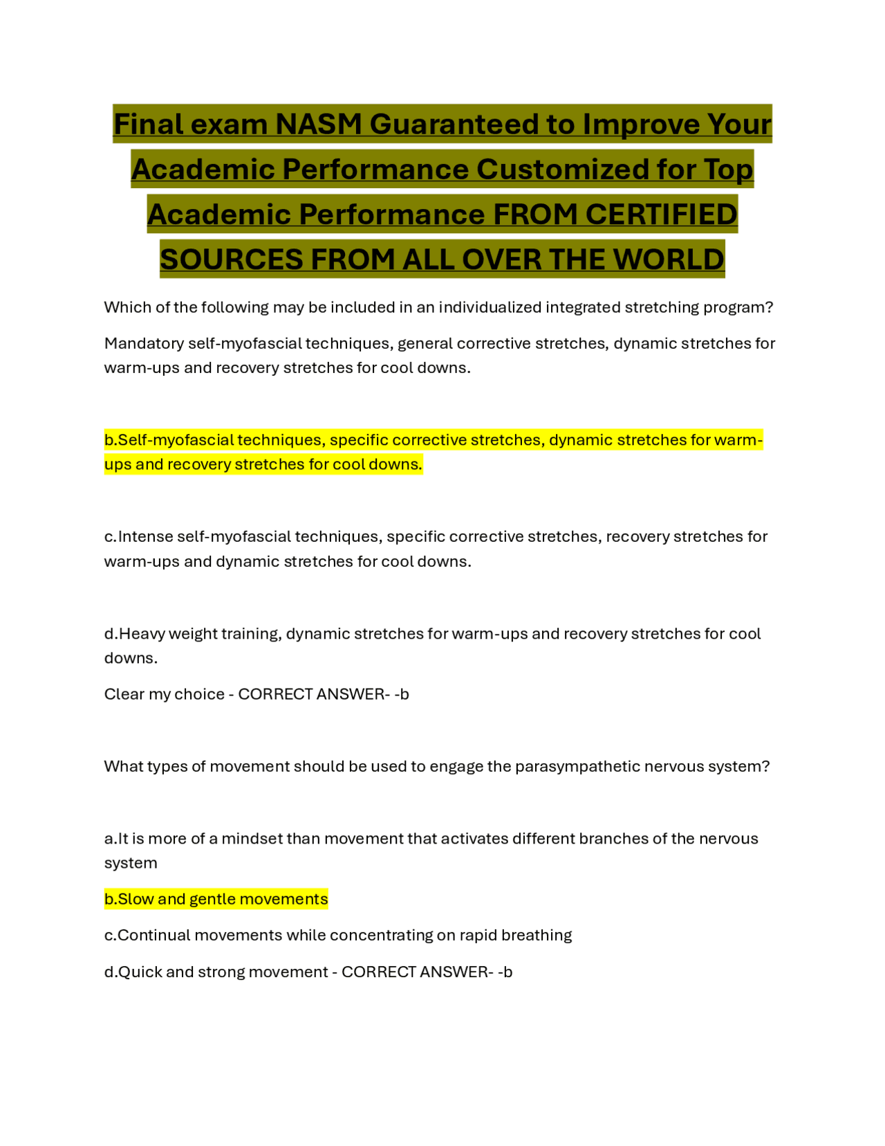 Comprehensive Guide to Stretching and Myofascial Techniques | Exams ...