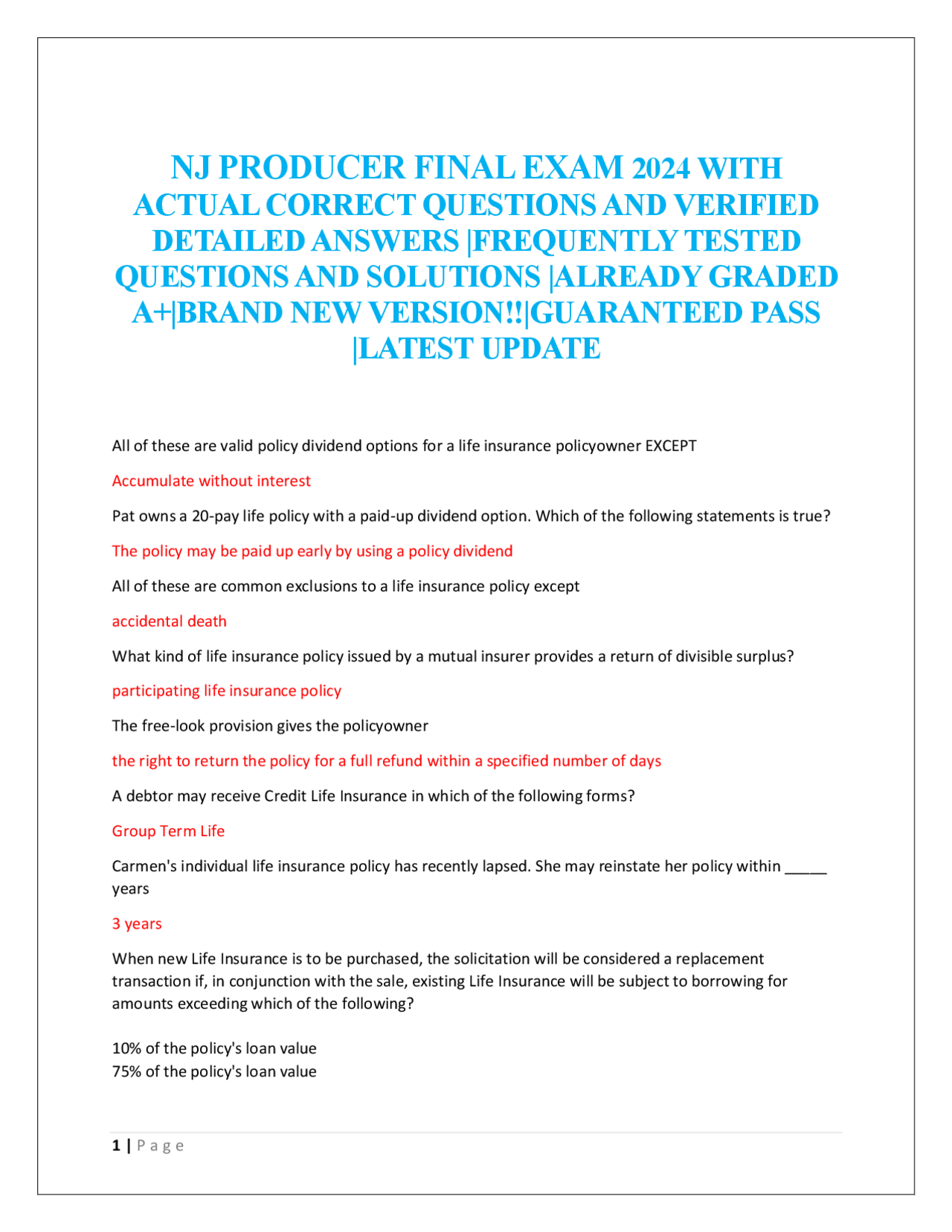 Life Insurance Policy Provisions and Regulations | Exams Business ...