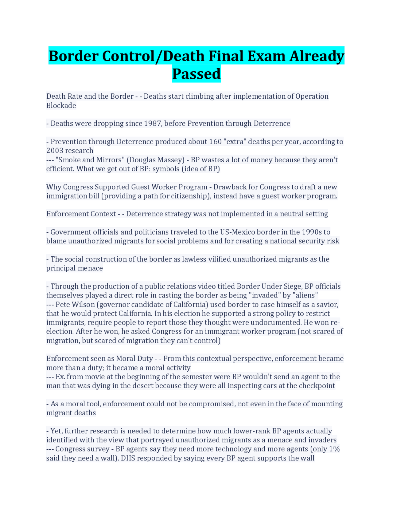 The Evolving Strategies of U.S. Border Enforcement | Exams Advanced ...