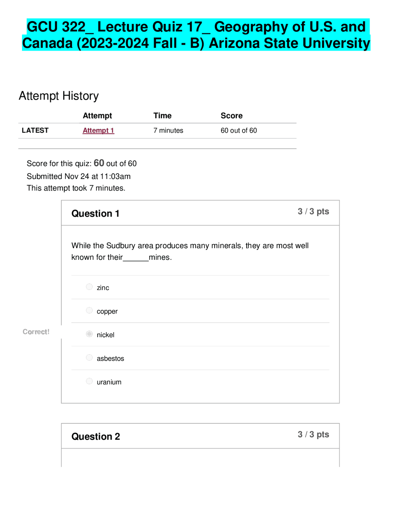 Geography of the United States and Canada | Exams Geography | Docsity