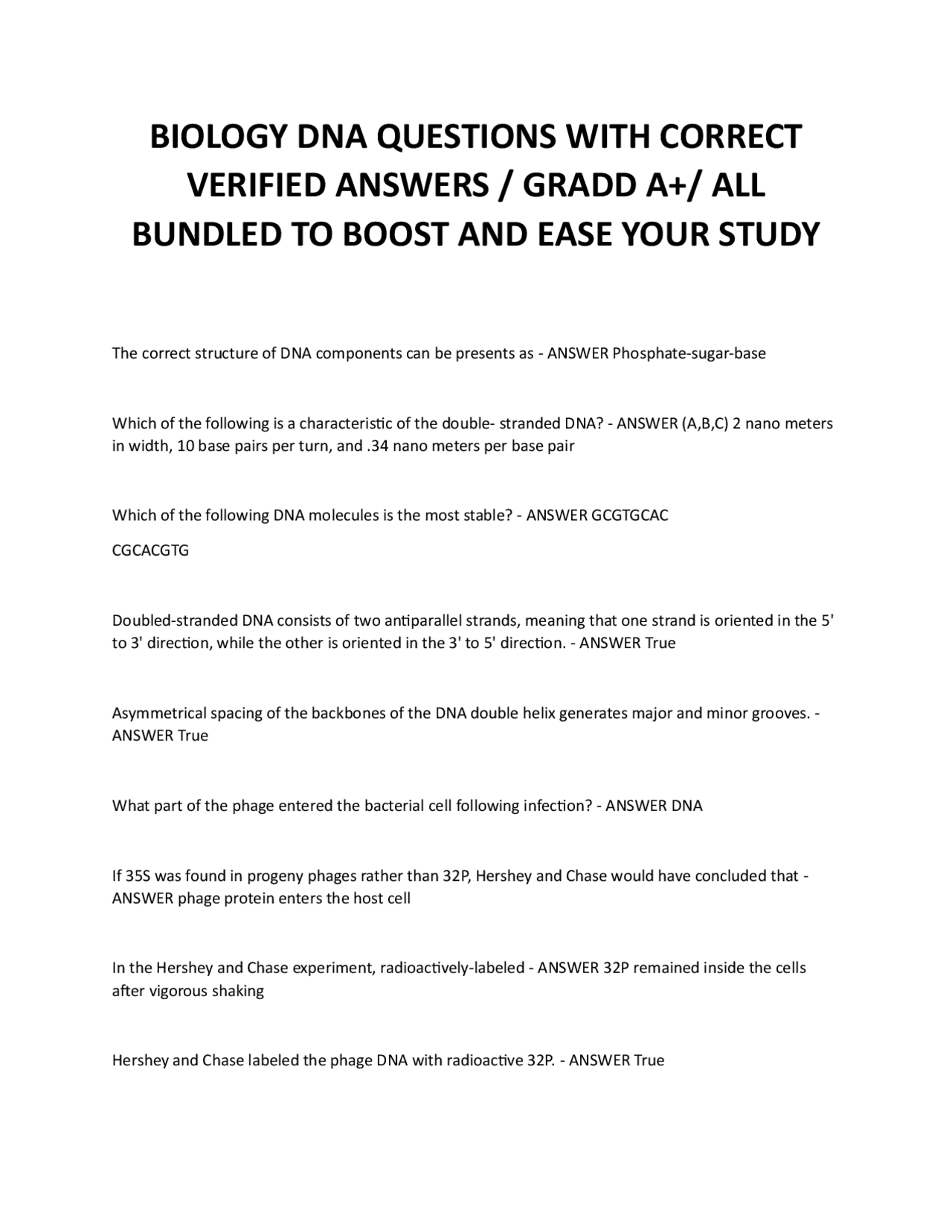 DNA Replication and Structure: Comprehensive Questions and Answers ...