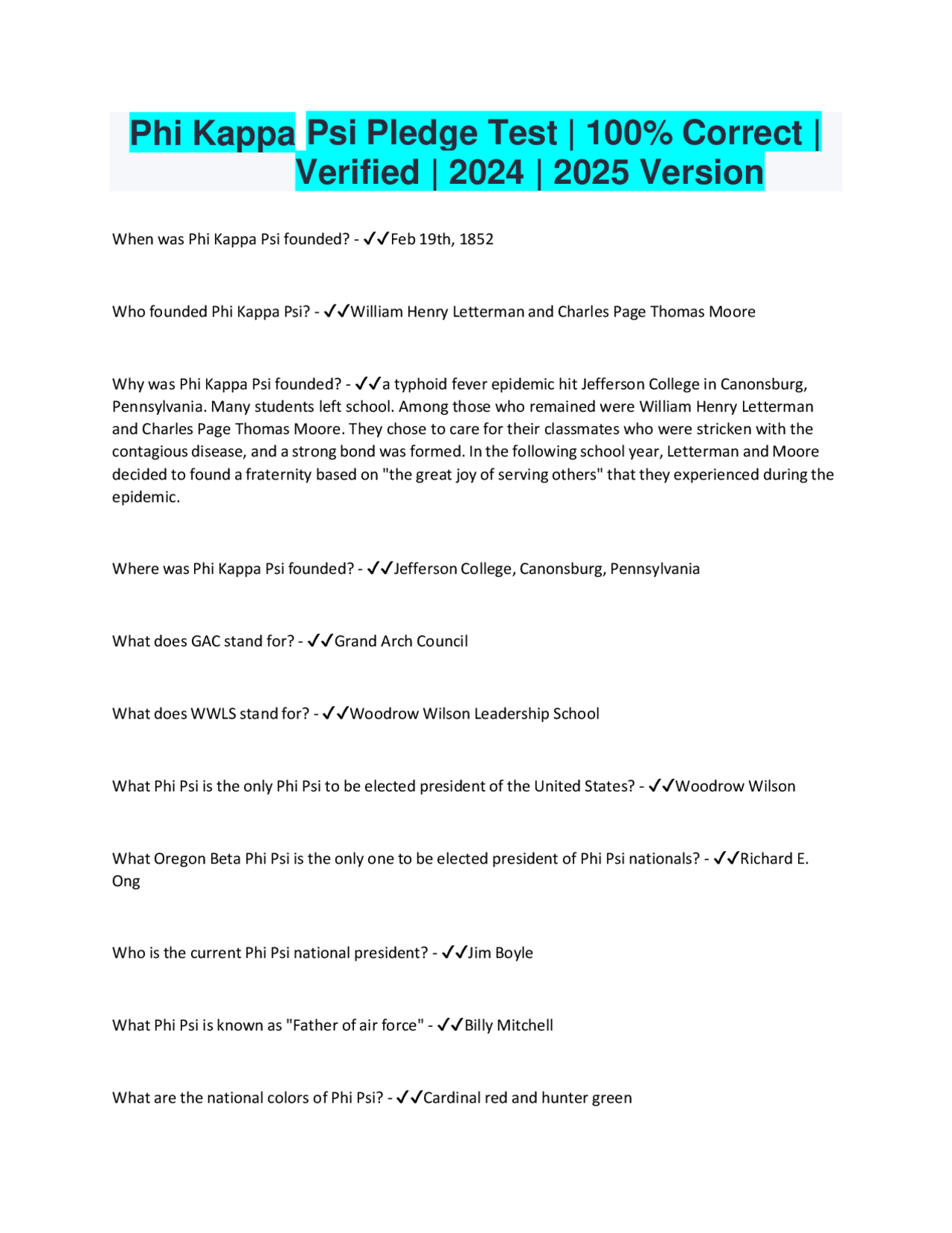 si Pledge Test | 100% Correct | Verified | 2024 | 2025 Versio | Exams ...