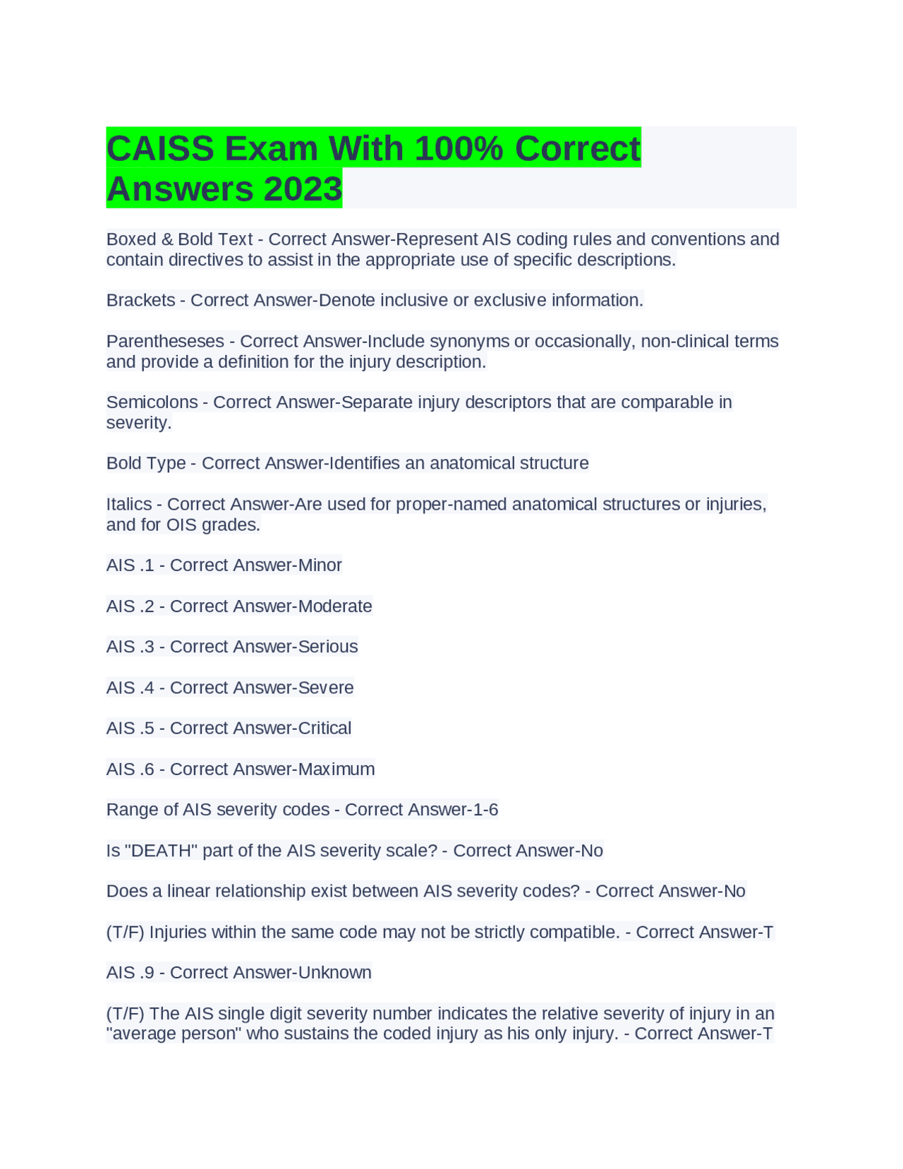 Anatomical Structures and Injury Coding | Exams Advanced Education ...