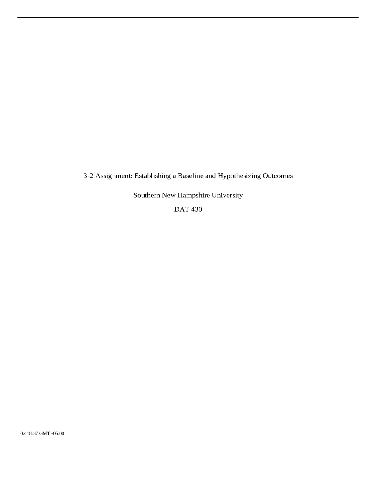 3-2 Assignment: Establishing a Baseline and Hypothesizing | Thesis ...