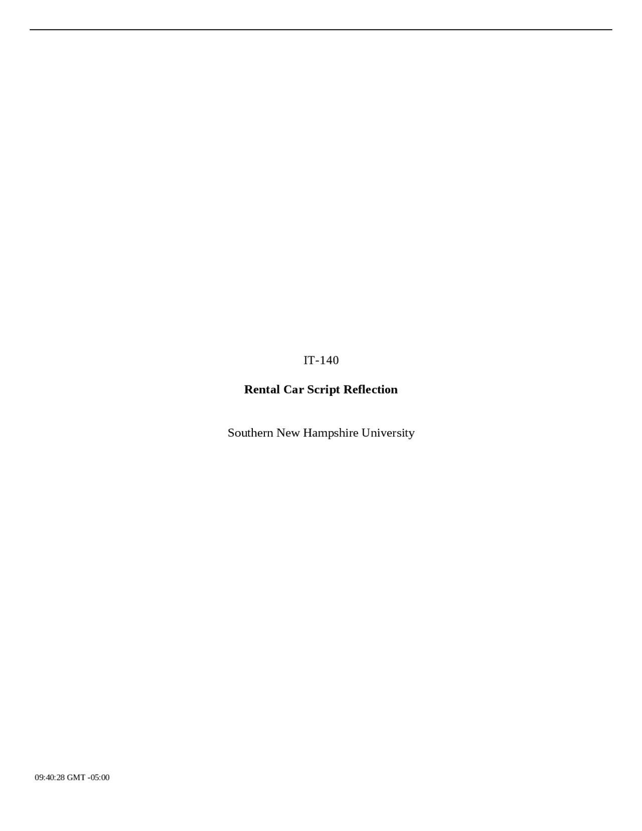 Rental Car Billing Project Reflection | Thesis Accounting | Docsity