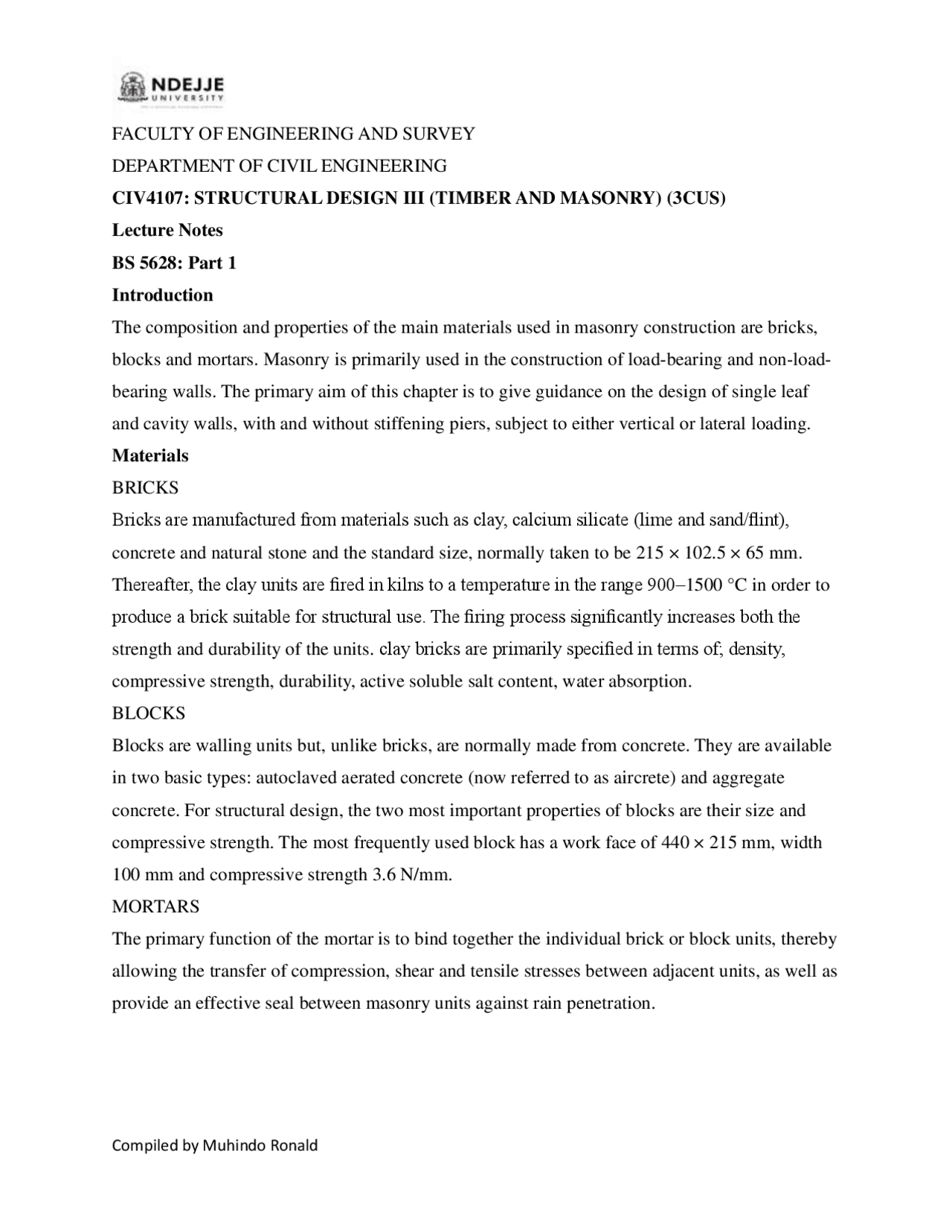 BS 5628: Part 1 - Introduction to Masonry Construction | Schemes and ...