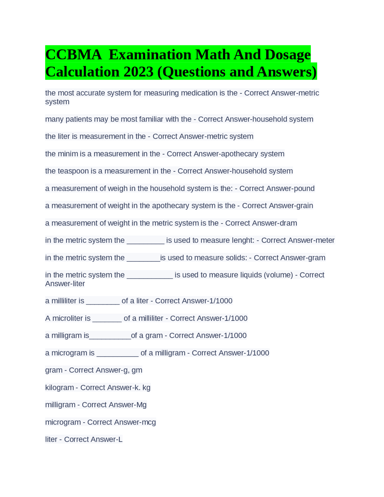 Medication Dosage Conversion and Calculation | Exams Advanced Education ...