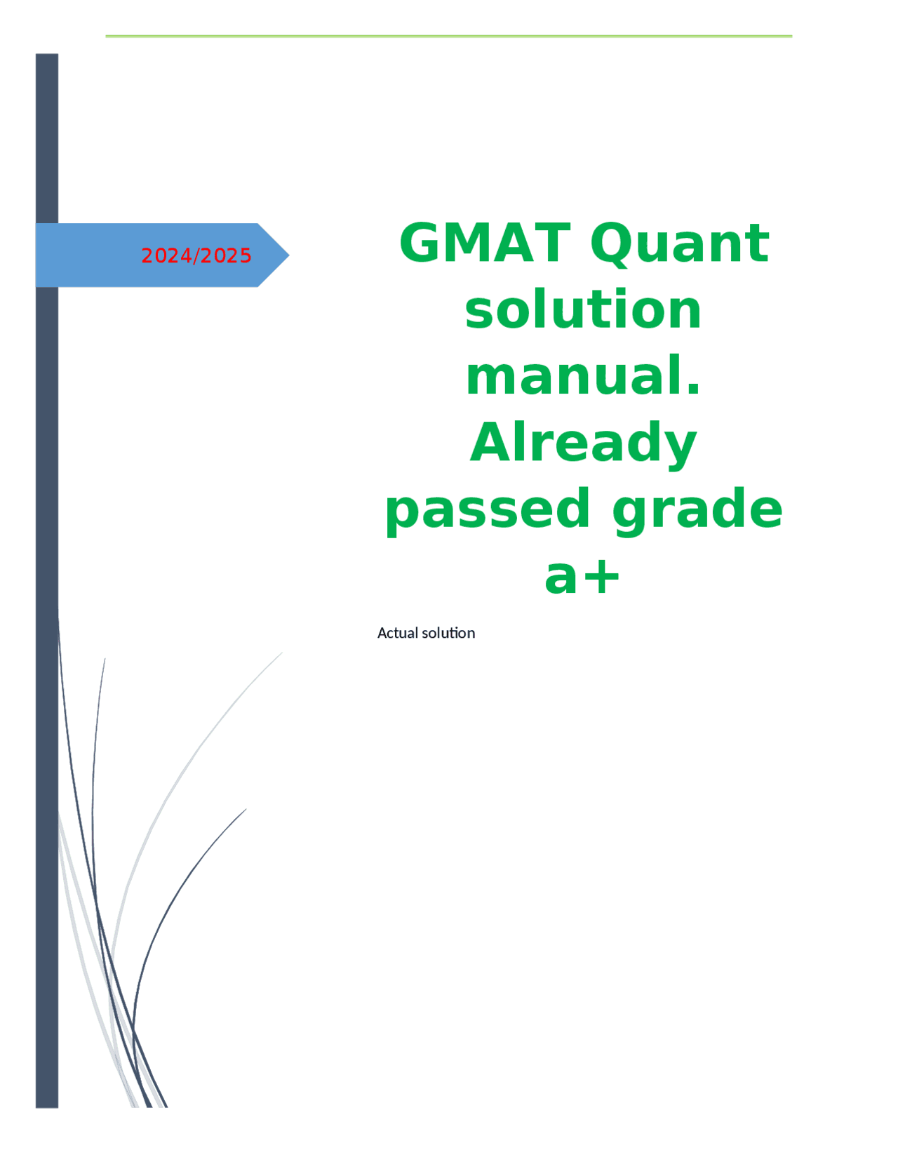 GMAT Math Ultimate solution manual | Exams Nursing | Docsity