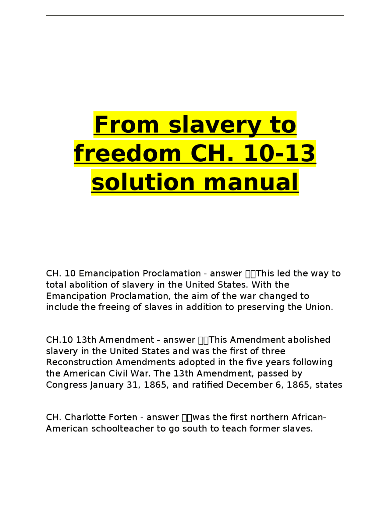 From Slavery to Freedom: The Emancipation Proclamation and the ...