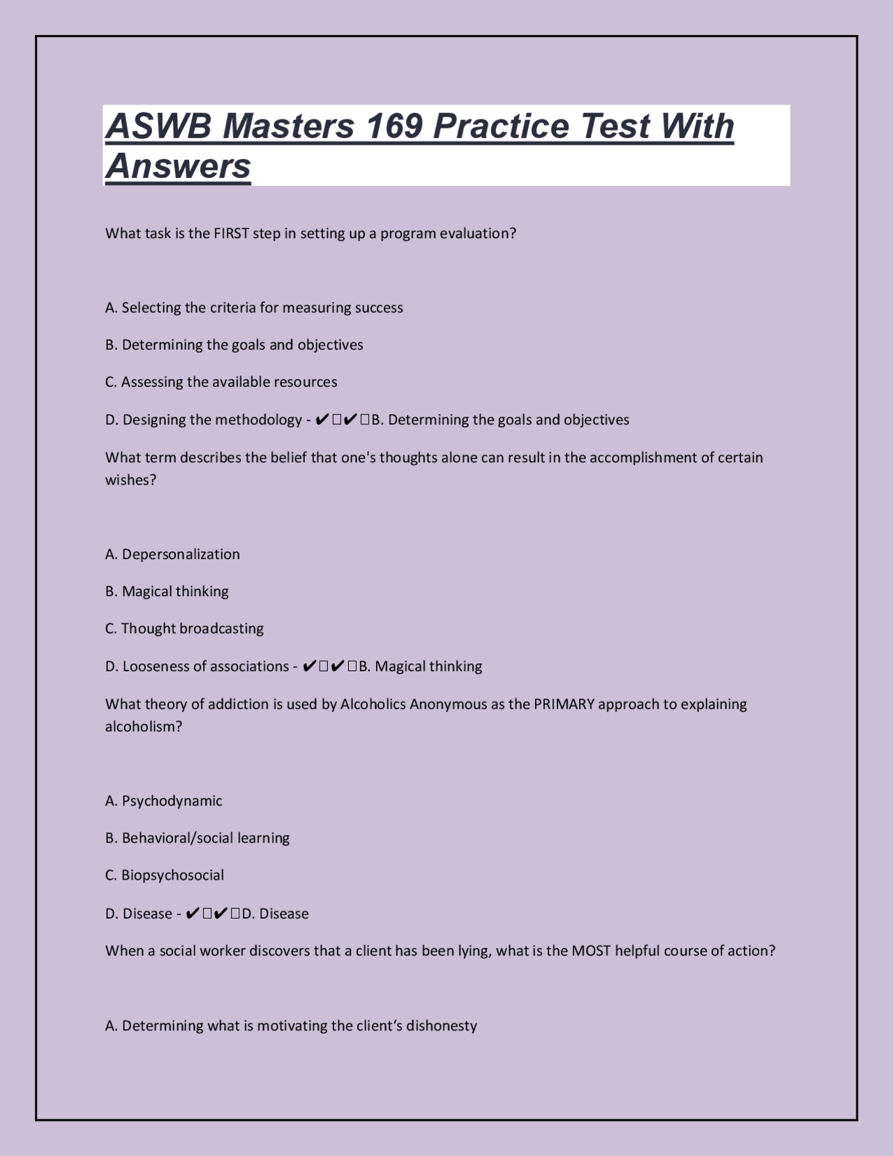 Ethical Dilemmas in Social Work Practice | Exams Social Work | Docsity