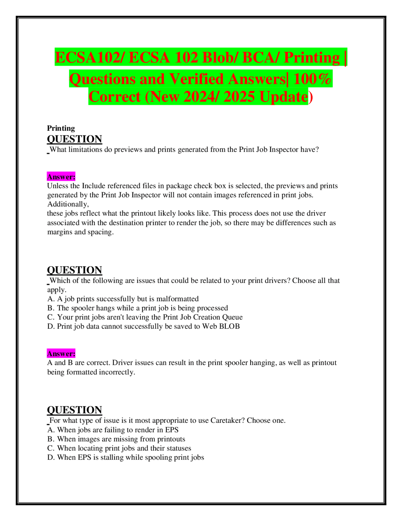 ECSA 110 MyChart/ Epic CareLink | Exams Computer Science | Docsity