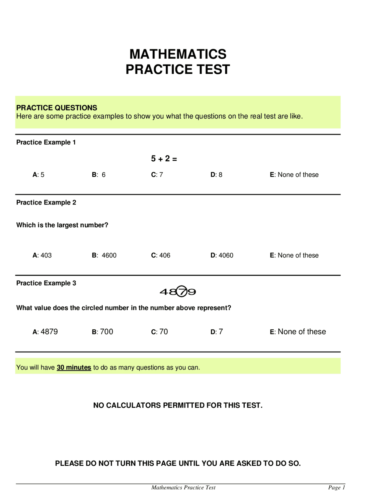 Mathematics quiz of students | Study notes Law | Docsity