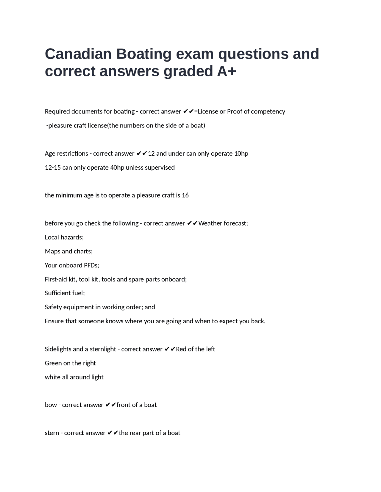 Canadian Boating Exam: Questions, Answers, and Safety Requirements ...