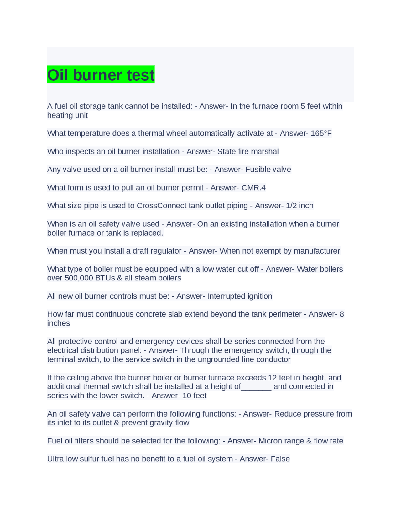 Oil Burner Installation and Maintenance | Exams Advanced Education ...