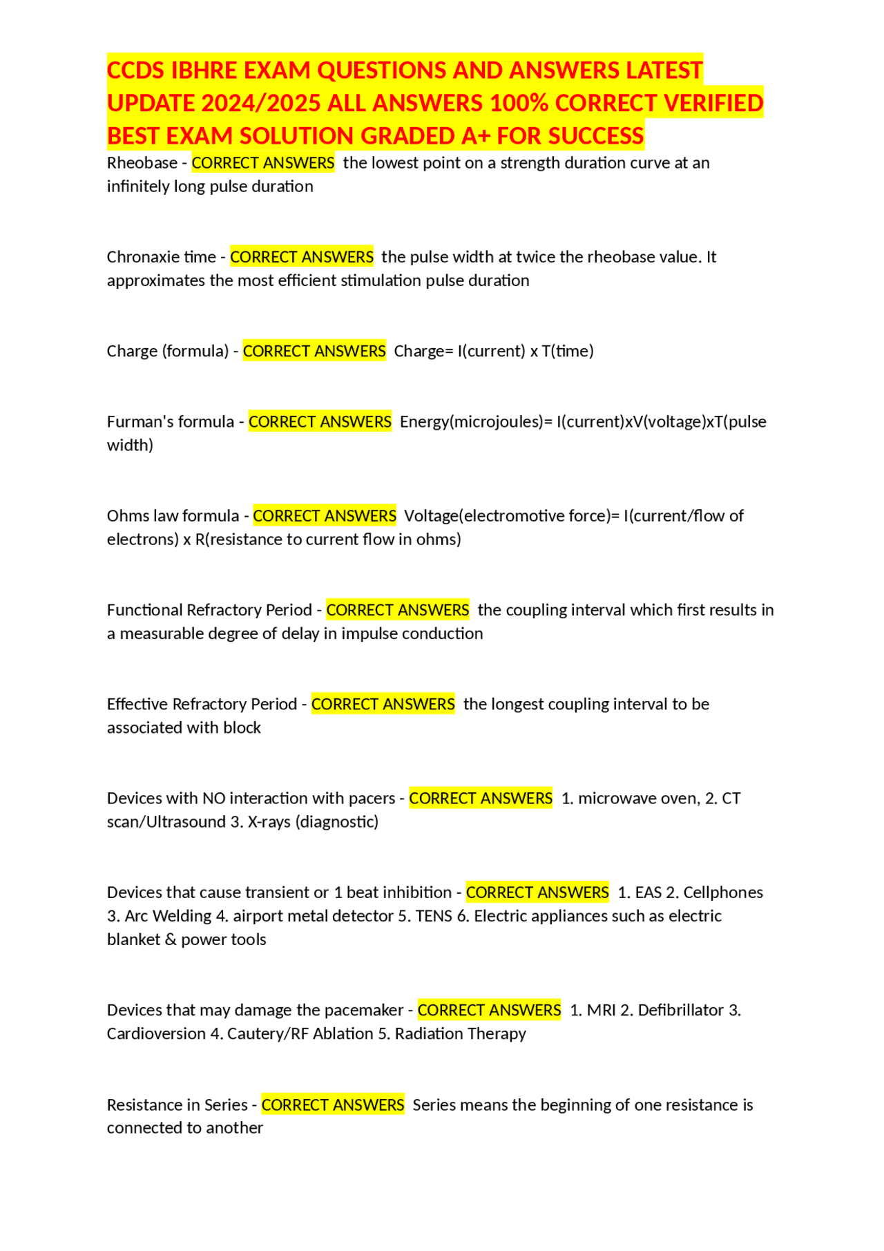 CCDS IBHRE EXAM QUESTIONS AND ANSWERS LATEST UPDATE 2024/2025 ALL ...