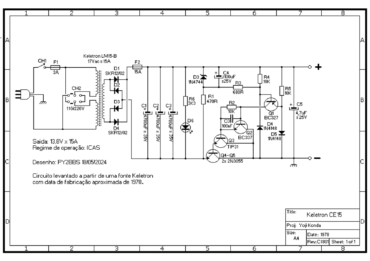 Keletron CE-15 Esquema elétrico | Esquemas Atualidades | Docsity