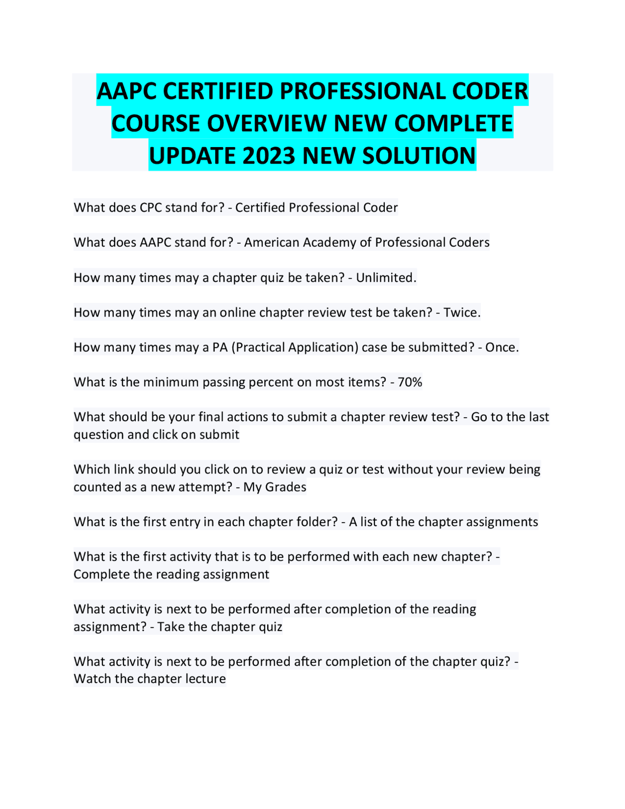 AAPC Certified Professional Coder Course Overview | Exams Advanced ...