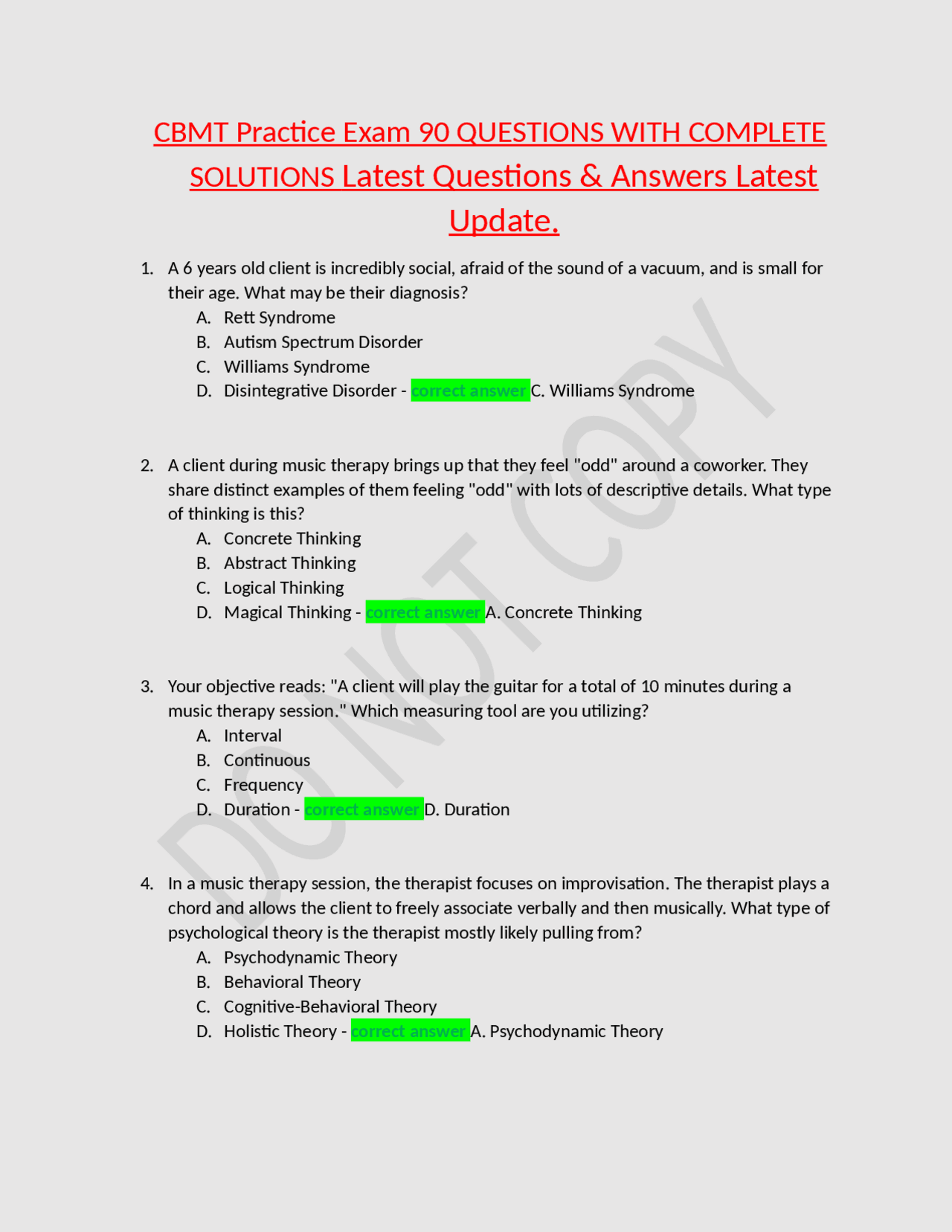 CBMT Practice Exam 90 QUESTIONS WITH COMPLETE SOLUTIONS Latest ...