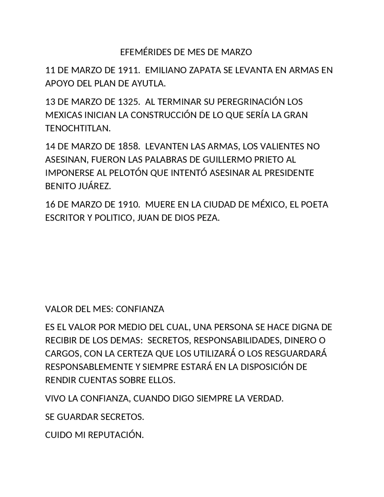 Efemerides de Mexico | Schemes and Mind Maps History | Docsity