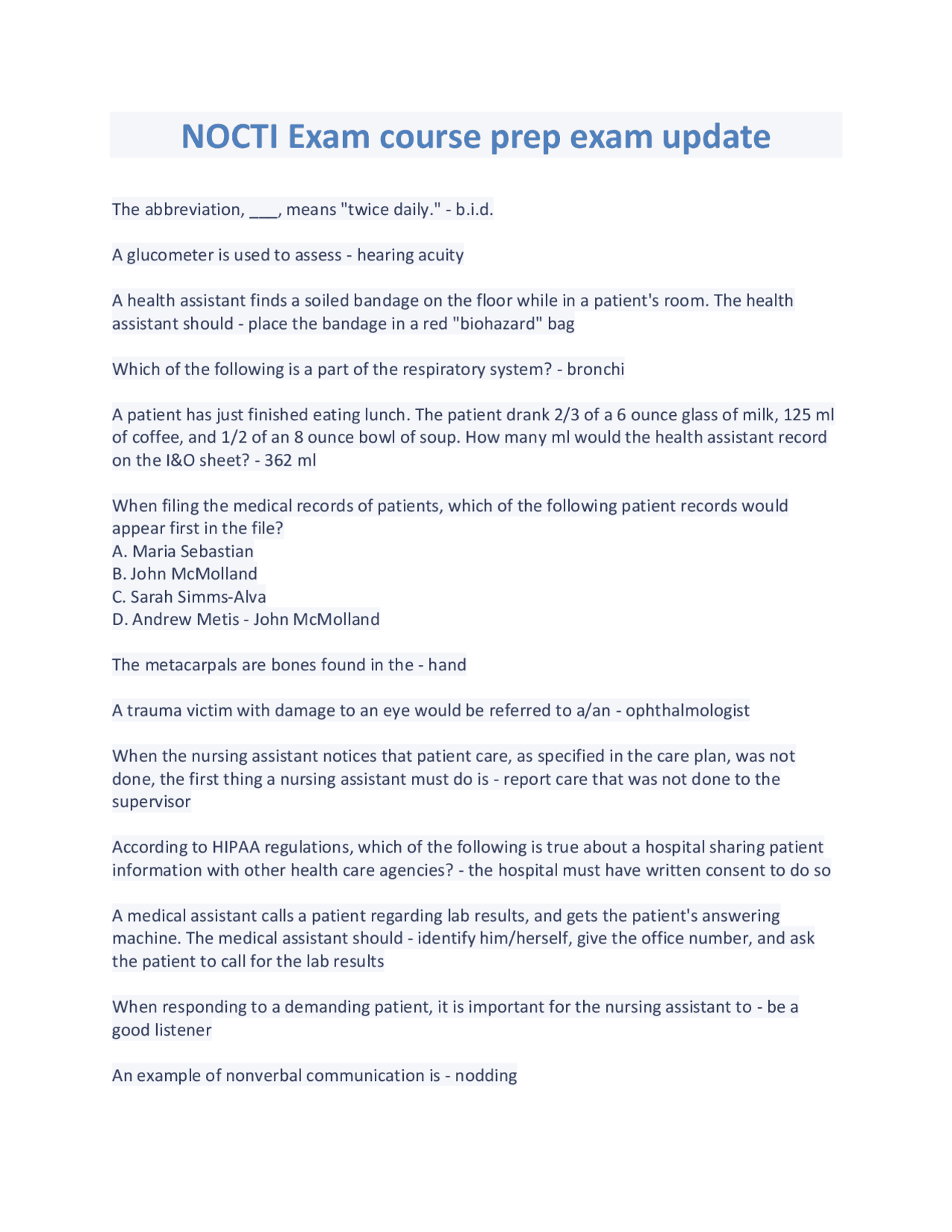 NOCTI Exam Course Prep: Comprehensive Review | Exams Advanced Education ...