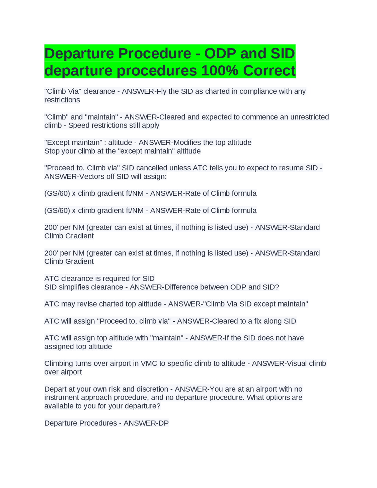 Departure Procedures: Understanding ODP and SID | Exams Advanced ...