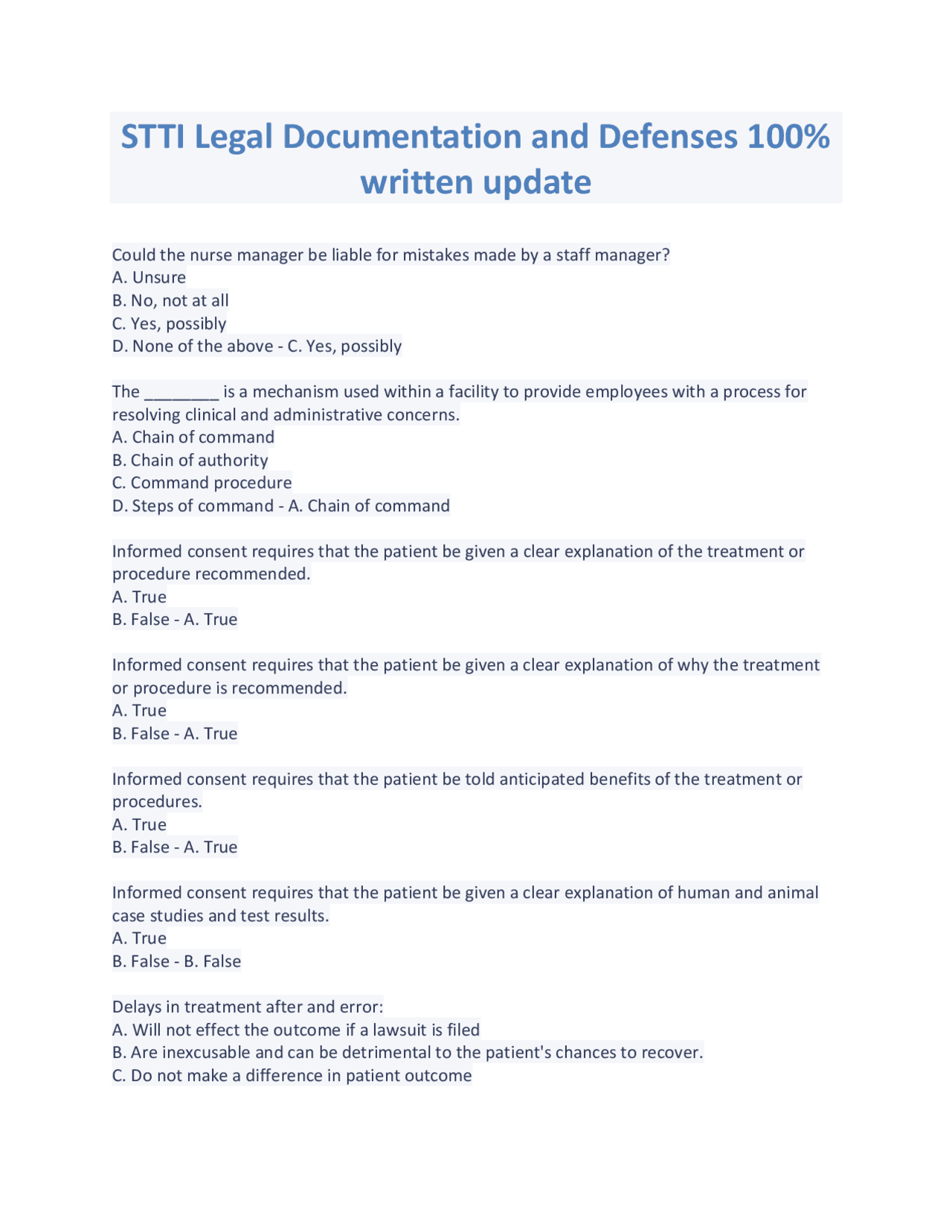 Nursing Legal Documentation and Defenses | Exams Advanced Education ...