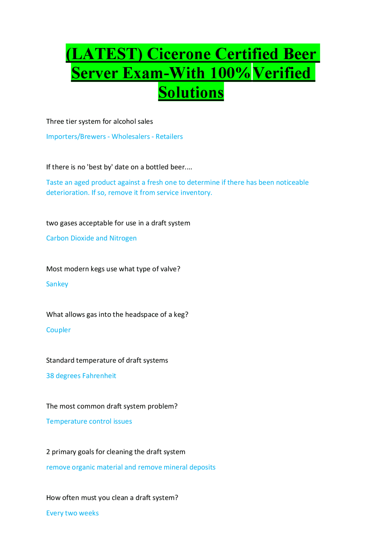 Cicerone Certified Beer Server Exam - Comprehensive Guide | Exams ...