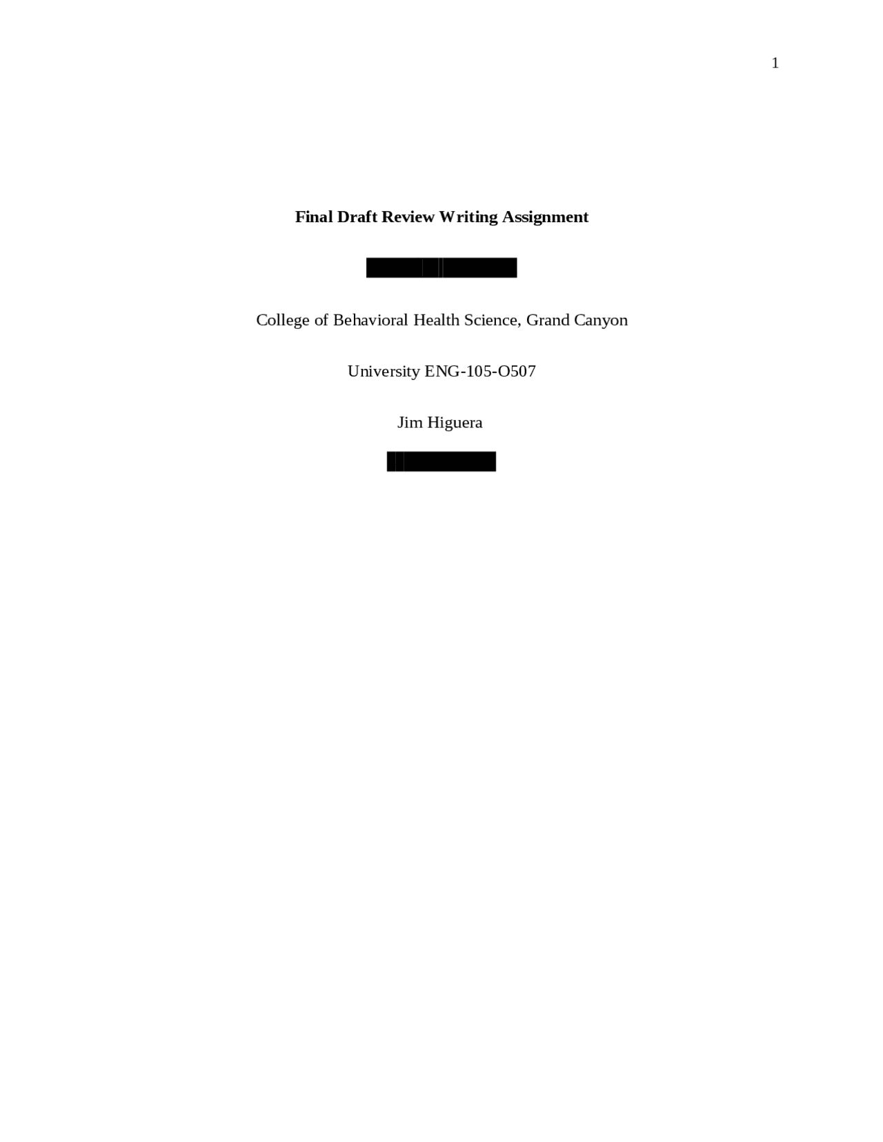 ENG 105 Topic 4 Assignment; Final Draft Review Writing Assignment ...