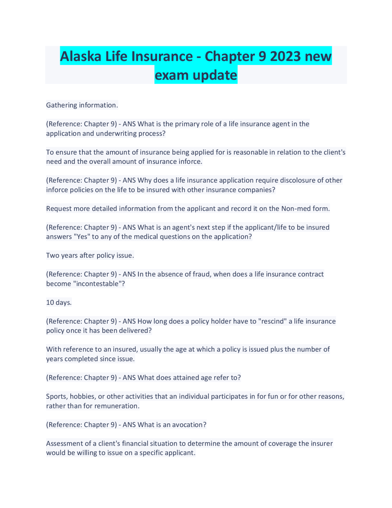 Life Insurance Application and Underwriting Process | Exams Advanced ...