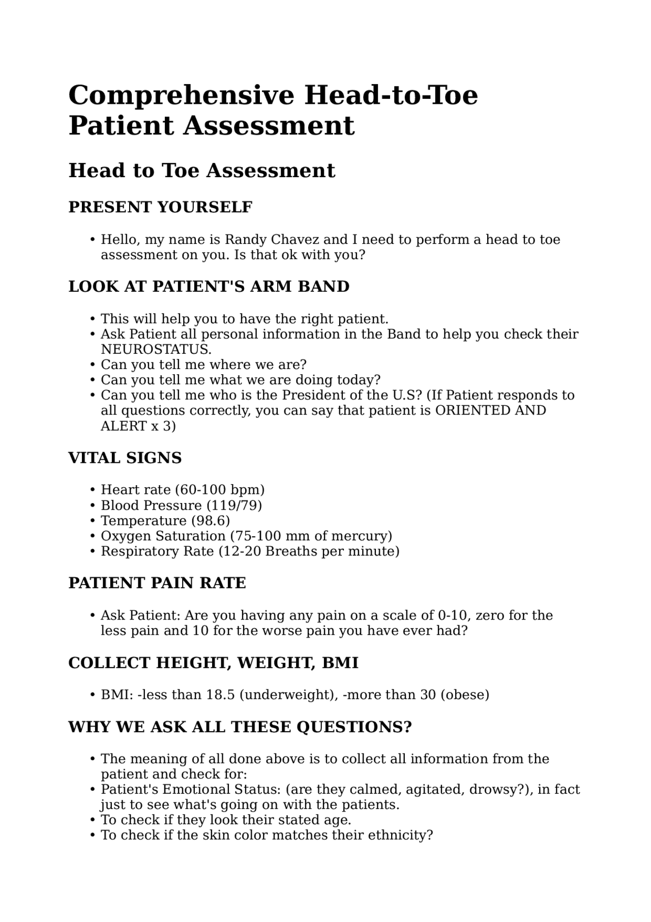 Comprehensive Head-to-Toe Patient Assessment: A Guide for Healthcare ...