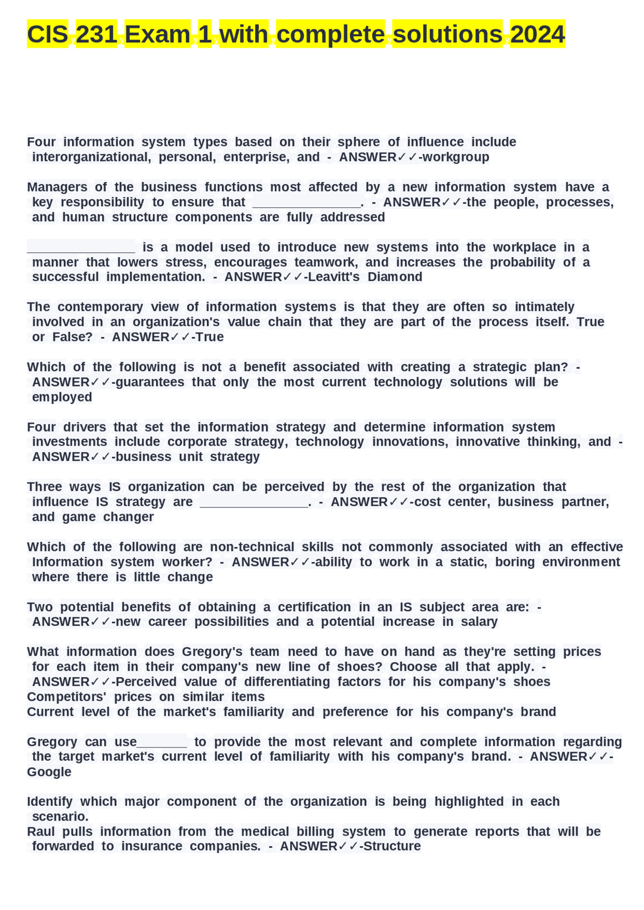 Cybersecurity and Information Systems Management | Exams Security Analysis | Docsity