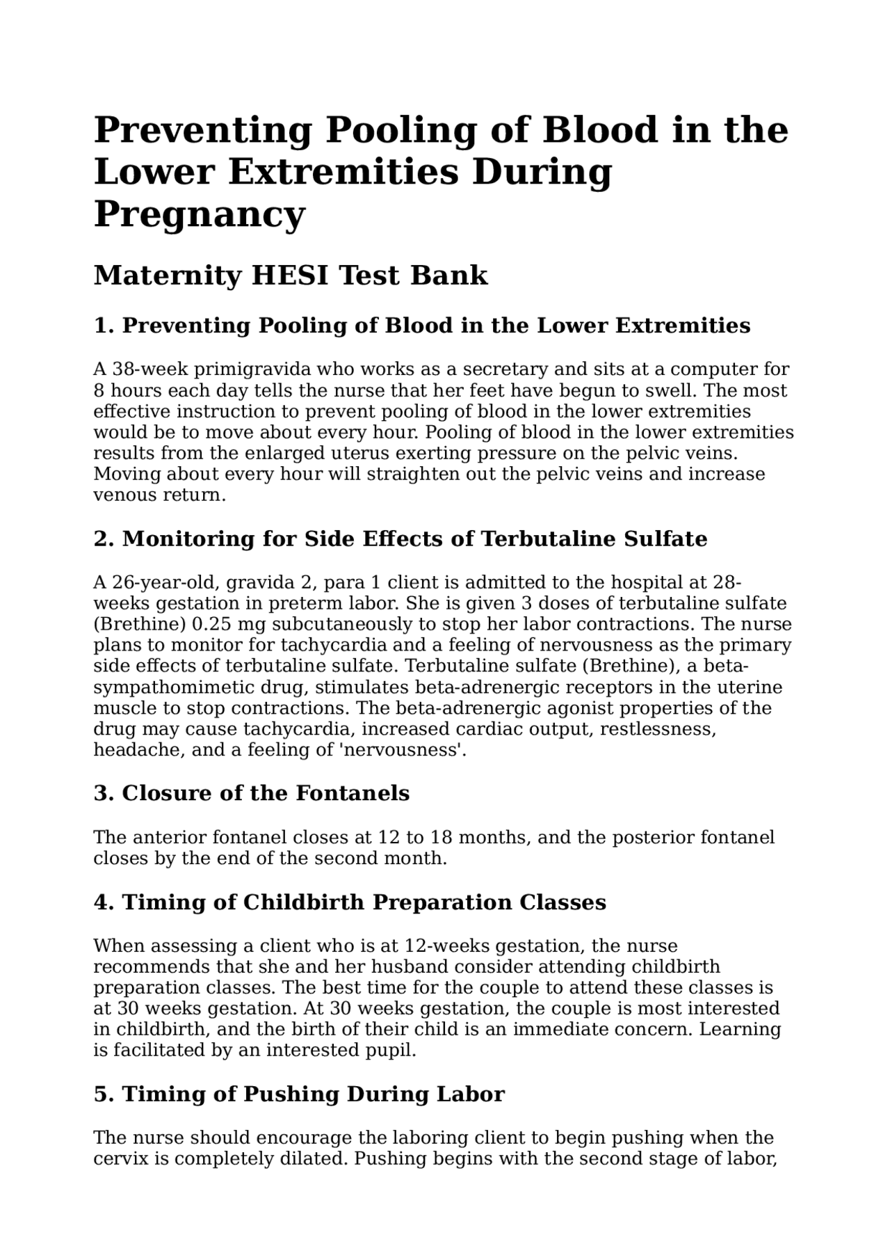 Managing Preterm Labor and Delivery Complications | Exams Nursing | Docsity