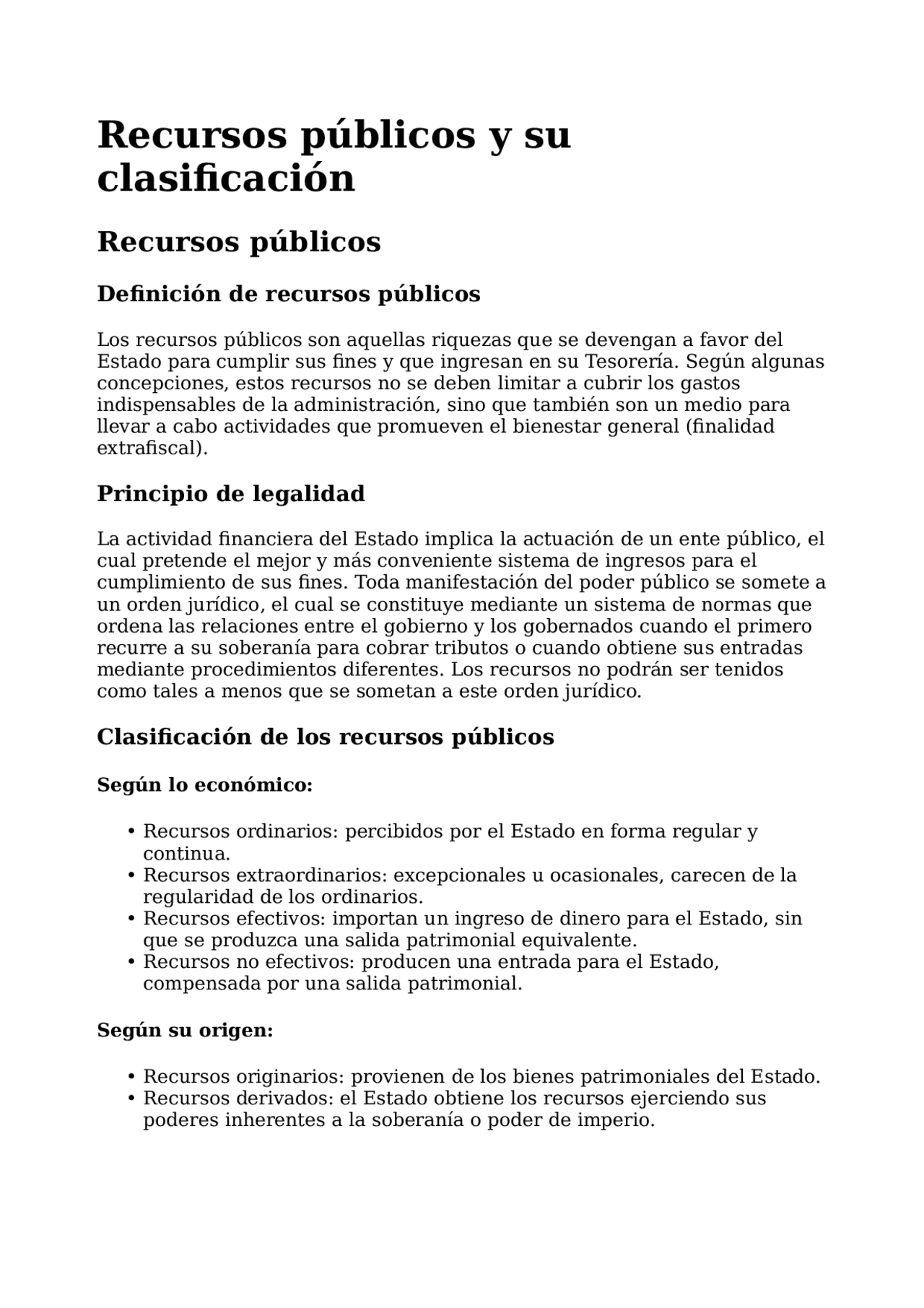 Recursos Públicos: Clasificación y Teorías de Justificación | Resúmenes ...