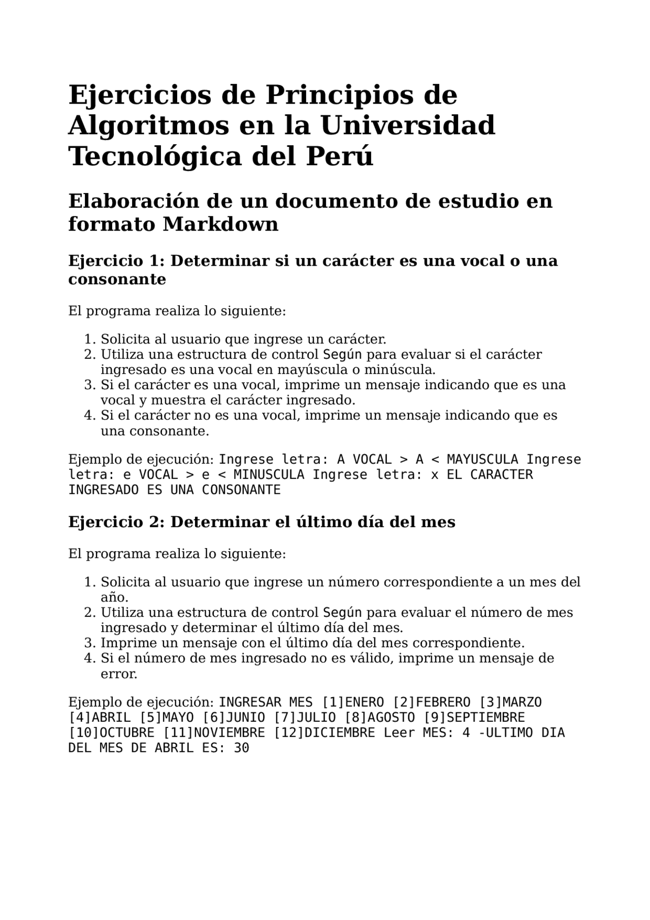 Ejercicios de Principios de Algoritmos | Esquemas y mapas conceptuales de Algoritmos y ...