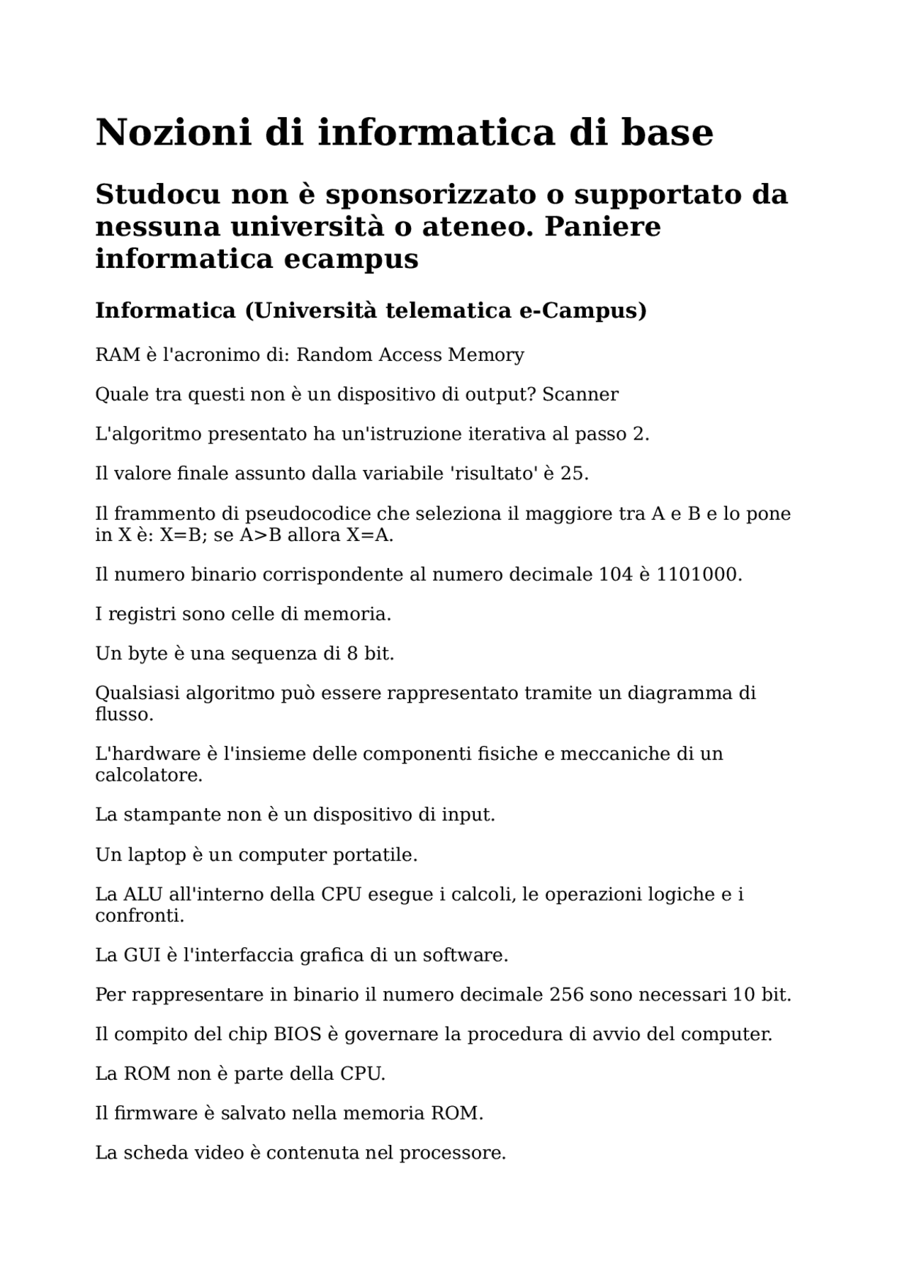 Introduzione all'informatica: Microsoft Office | Appunti di Informatica Medica | Docsity