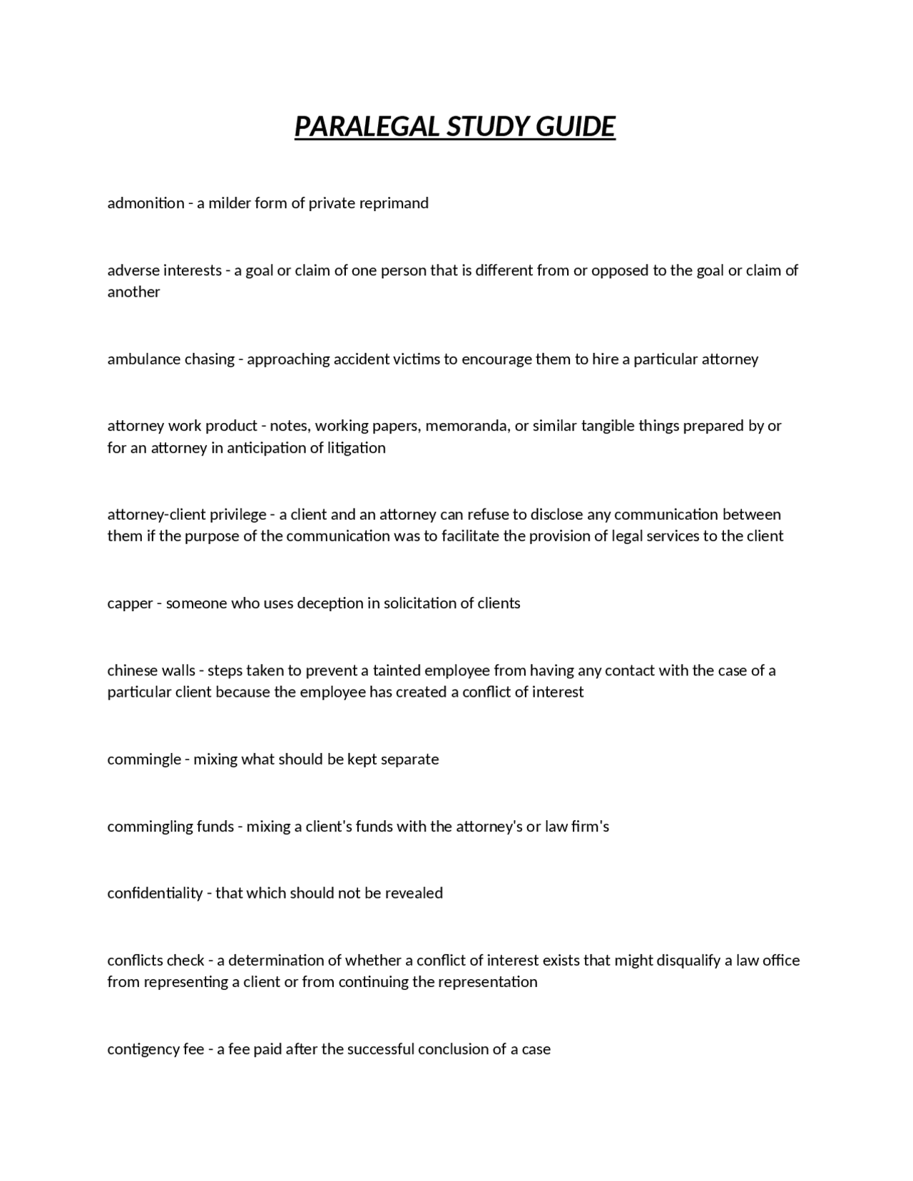 Paralegal Study Guide: Understanding Legal Ethics and Practices | Exams ...