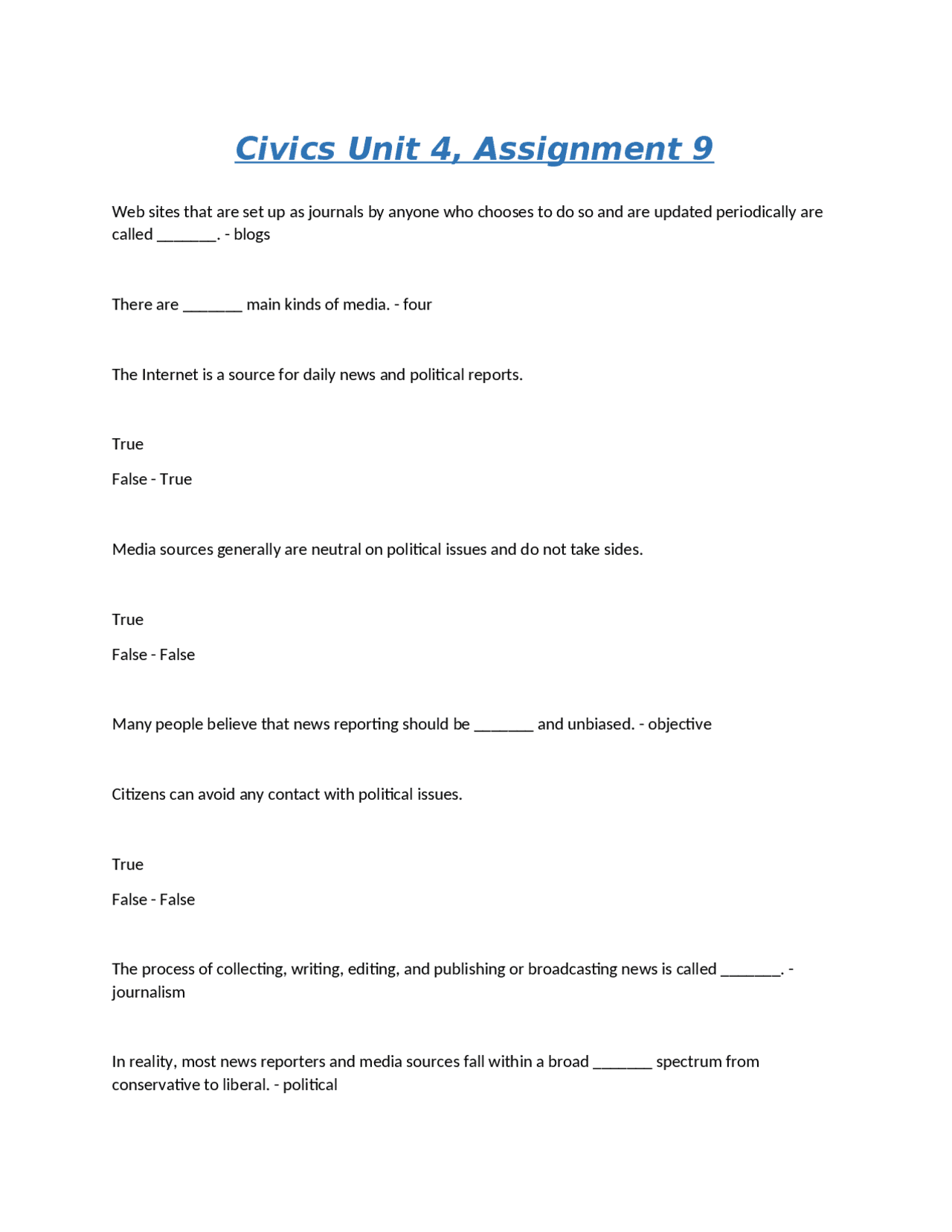Understanding Media Bias and Civic Engagement | Exams Advanced ...