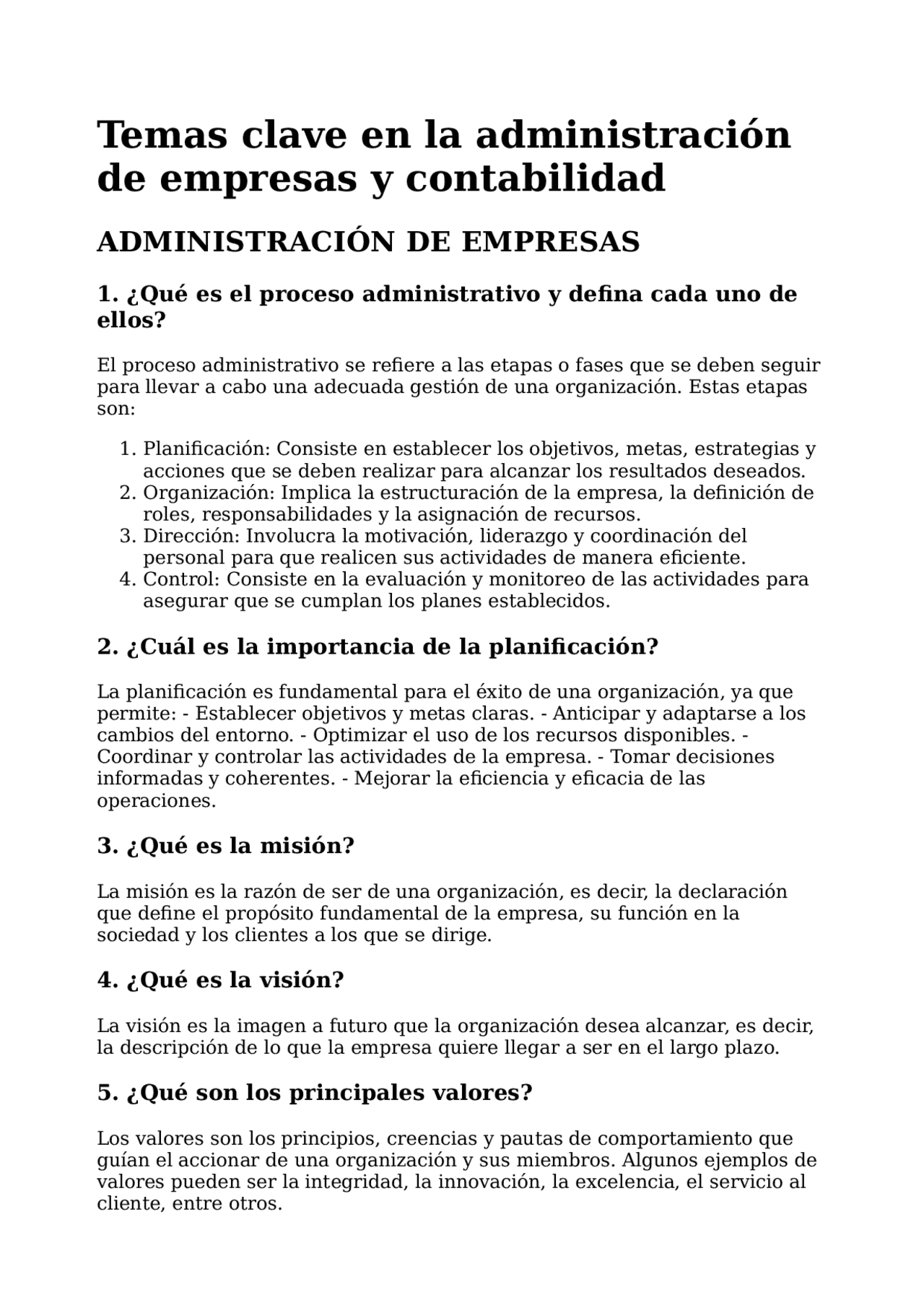 Administración de Empresas: Temas Clave y Ejercicios | Exámenes de ...